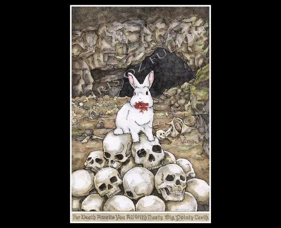 Killer Rabbit of Caerbannog Poster Art Print by Chris Oz - Etsy