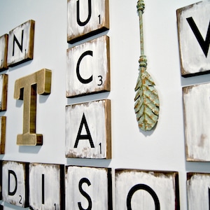 Large Scrabble Wall Tiles , 5.5" Wood Tiles Blocks, Gallery Wall Decor ...
