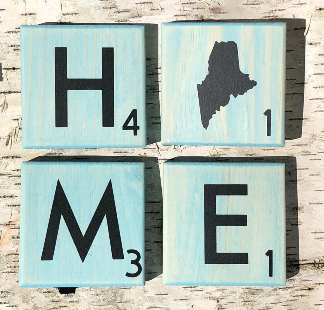 Wall Scrabble Tiles , 4.5" Wood Tile Blocks, Gallery Wall Decor ...