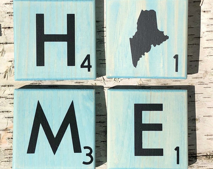 Wall Scrabble Tiles , 4.5 Wood Tile Blocks, Gallery Wall Decor ...