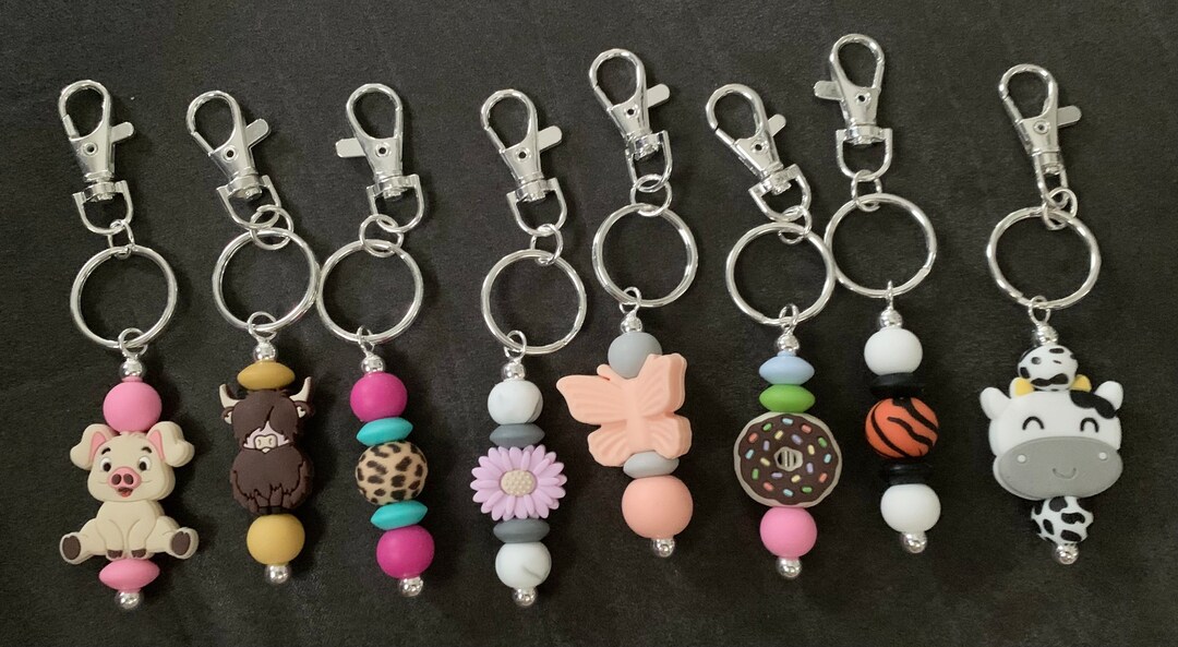 Silicone Beaded Keychain Silicone Beaded Backpack Tag Silicone Beaded ...