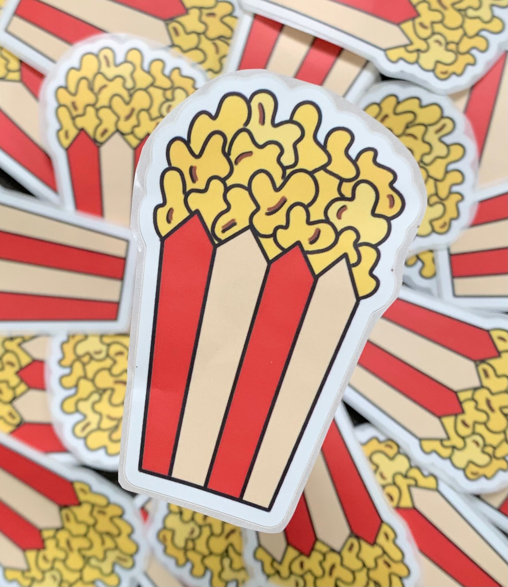 Waterproof Bucket of Popcorn Sticker - Etsy