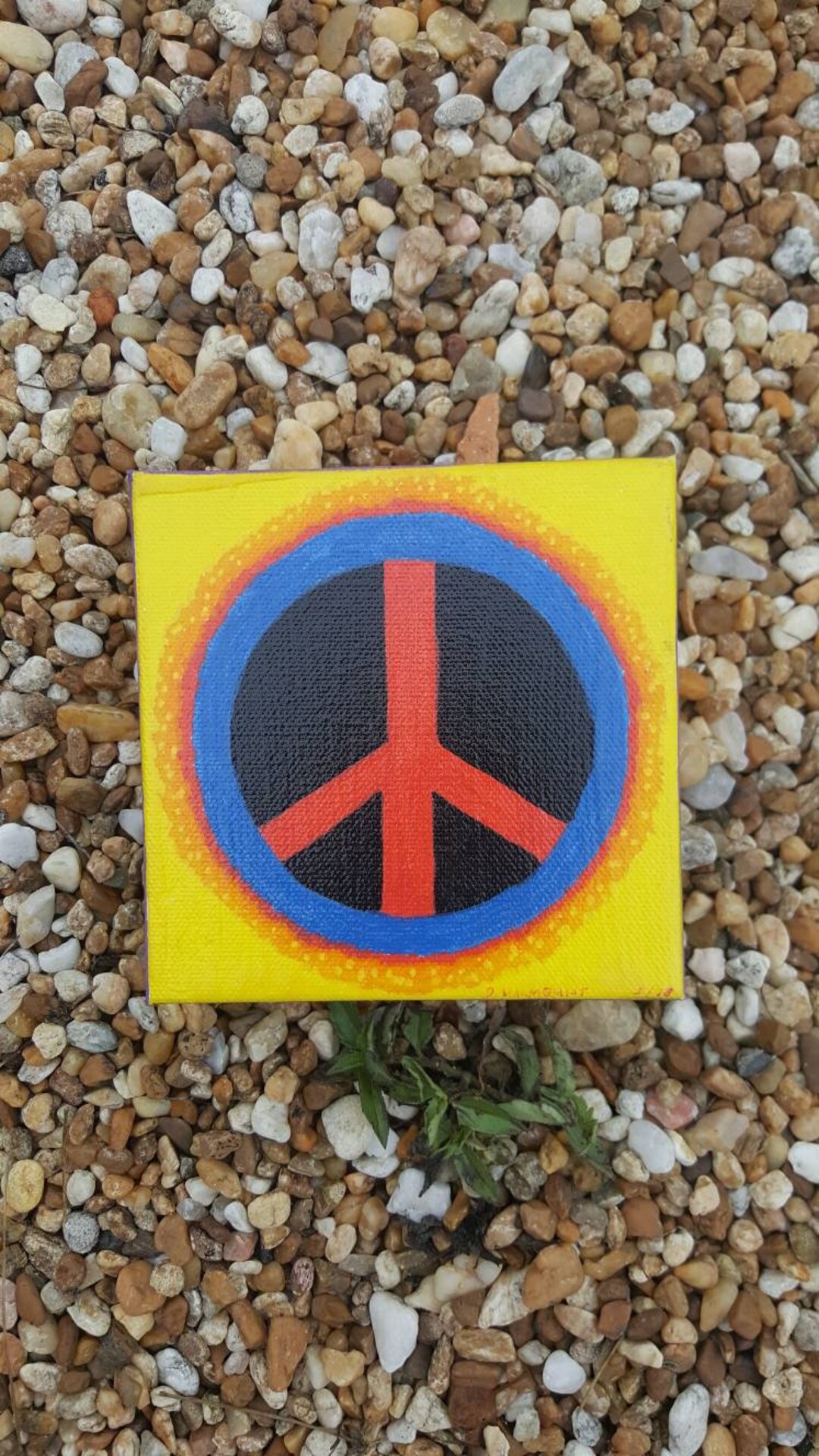 Peace Sign Painting Gift Housewarming Christmas Acrylic Woodstock Peace ...