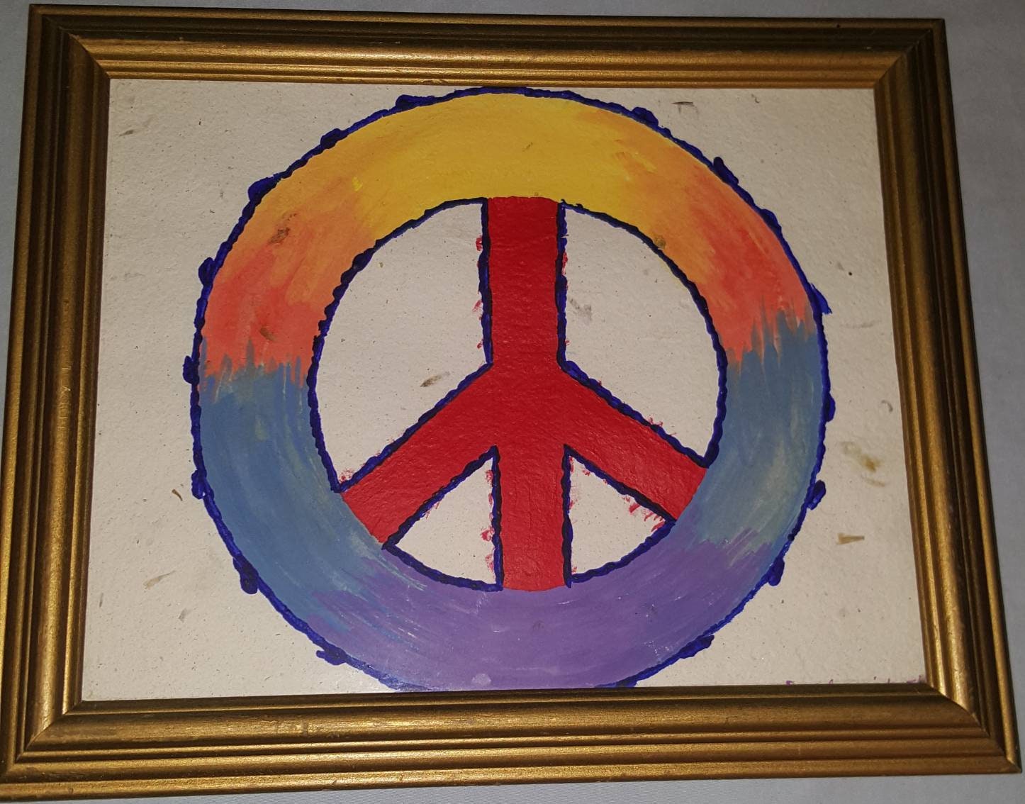 Peace Sign Painting Watercolor Drawing Art Gift Home Decor Gift Wallart ...