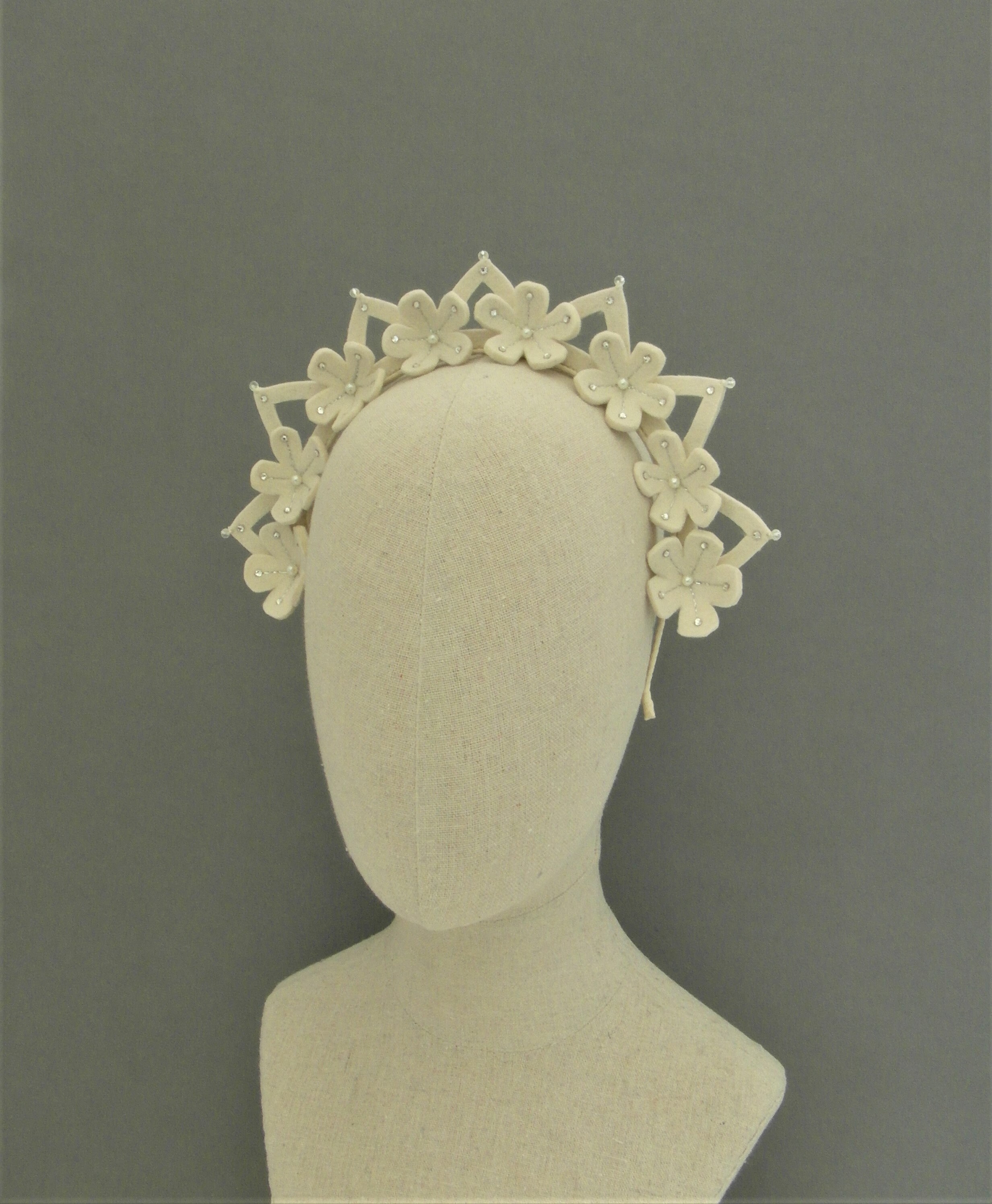 Ivory Felt Bridal Crown, Wedding Crown, Bridal Crown, 1930's Wedding ...