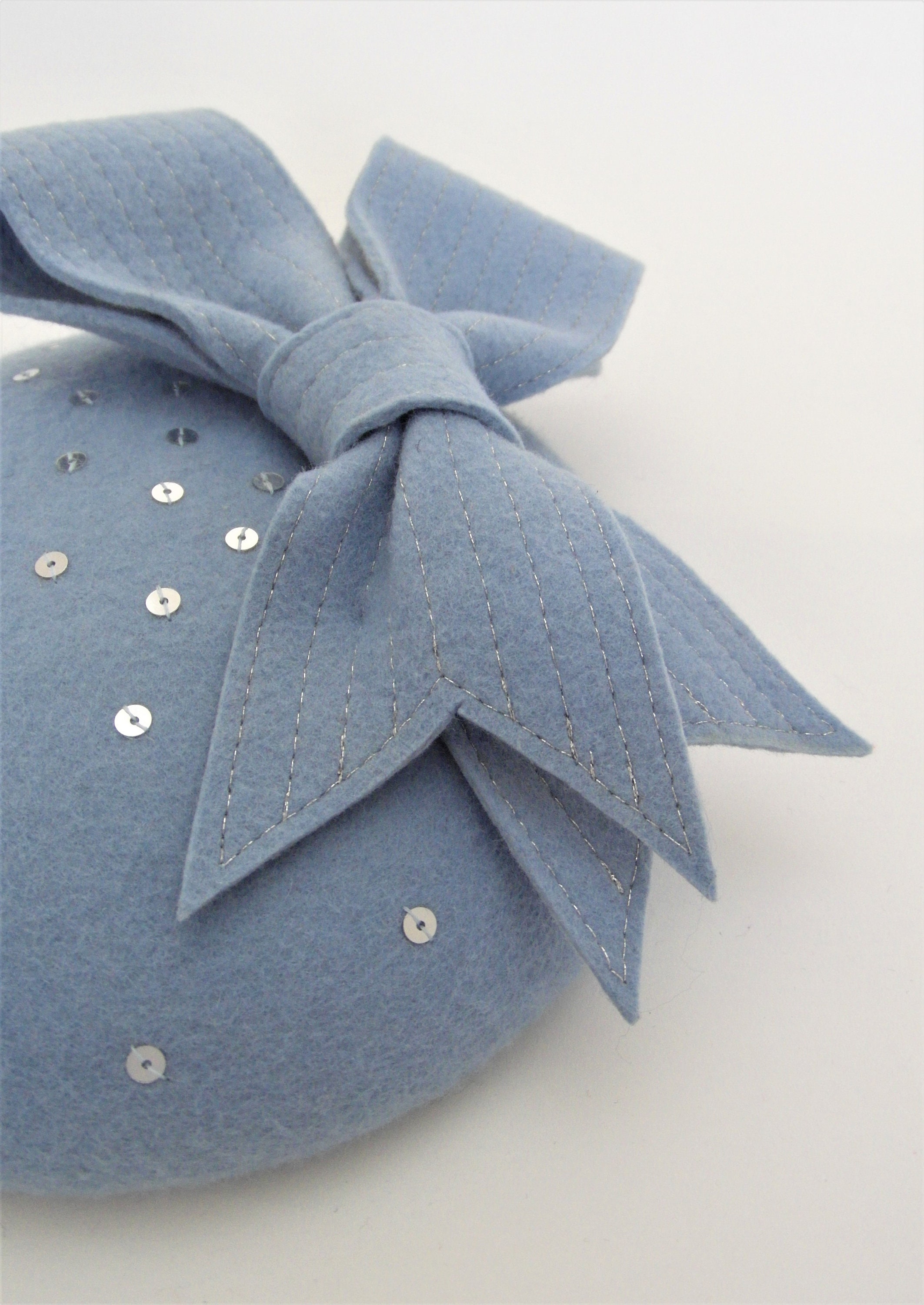 Pale Blue Felt Button Hat, Ascot Hat, Light Blue Wedding Hat, Pale Blue ...