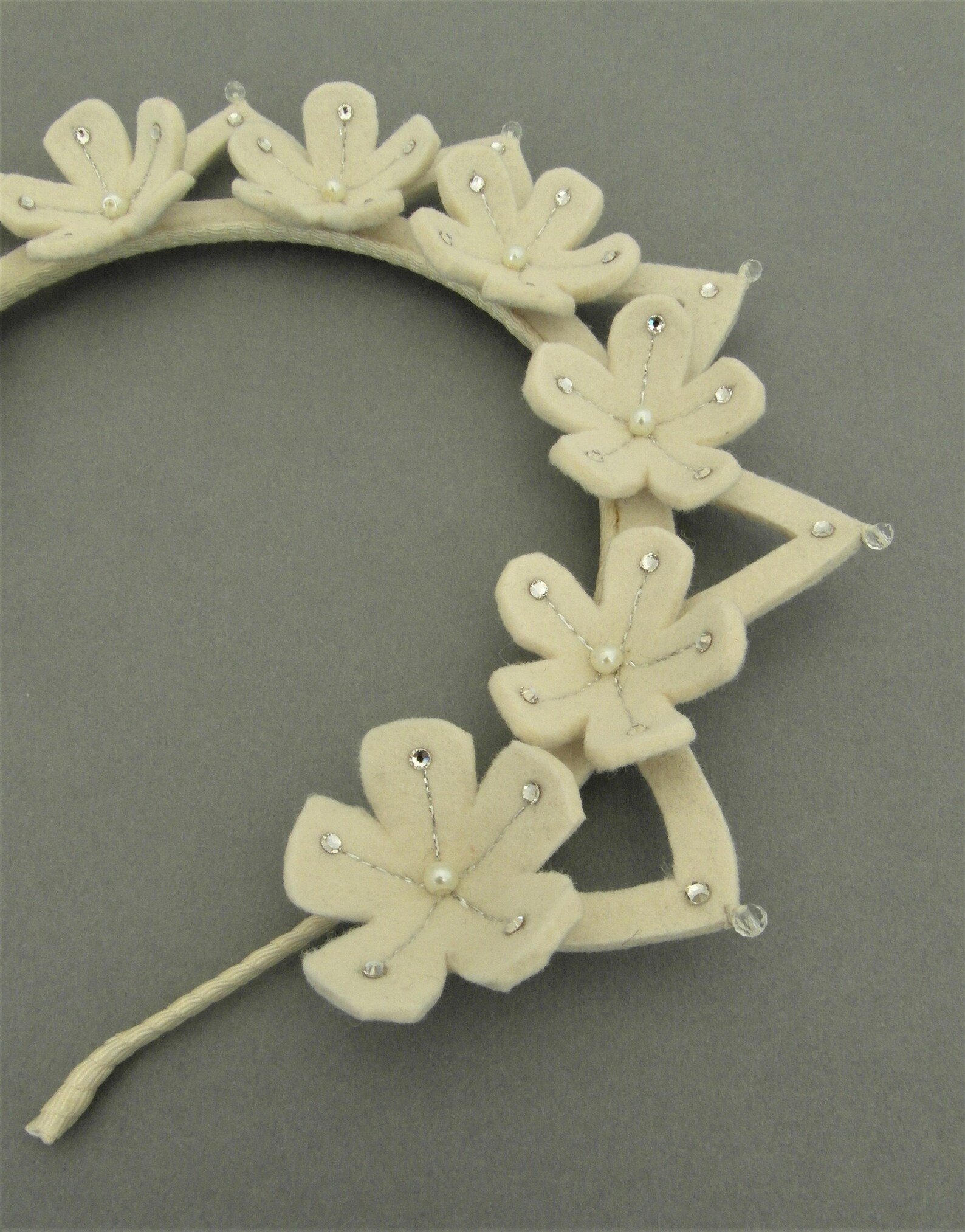 Ivory Felt Bridal Crown, Wedding Crown, Bridal Crown, 1930's Wedding ...