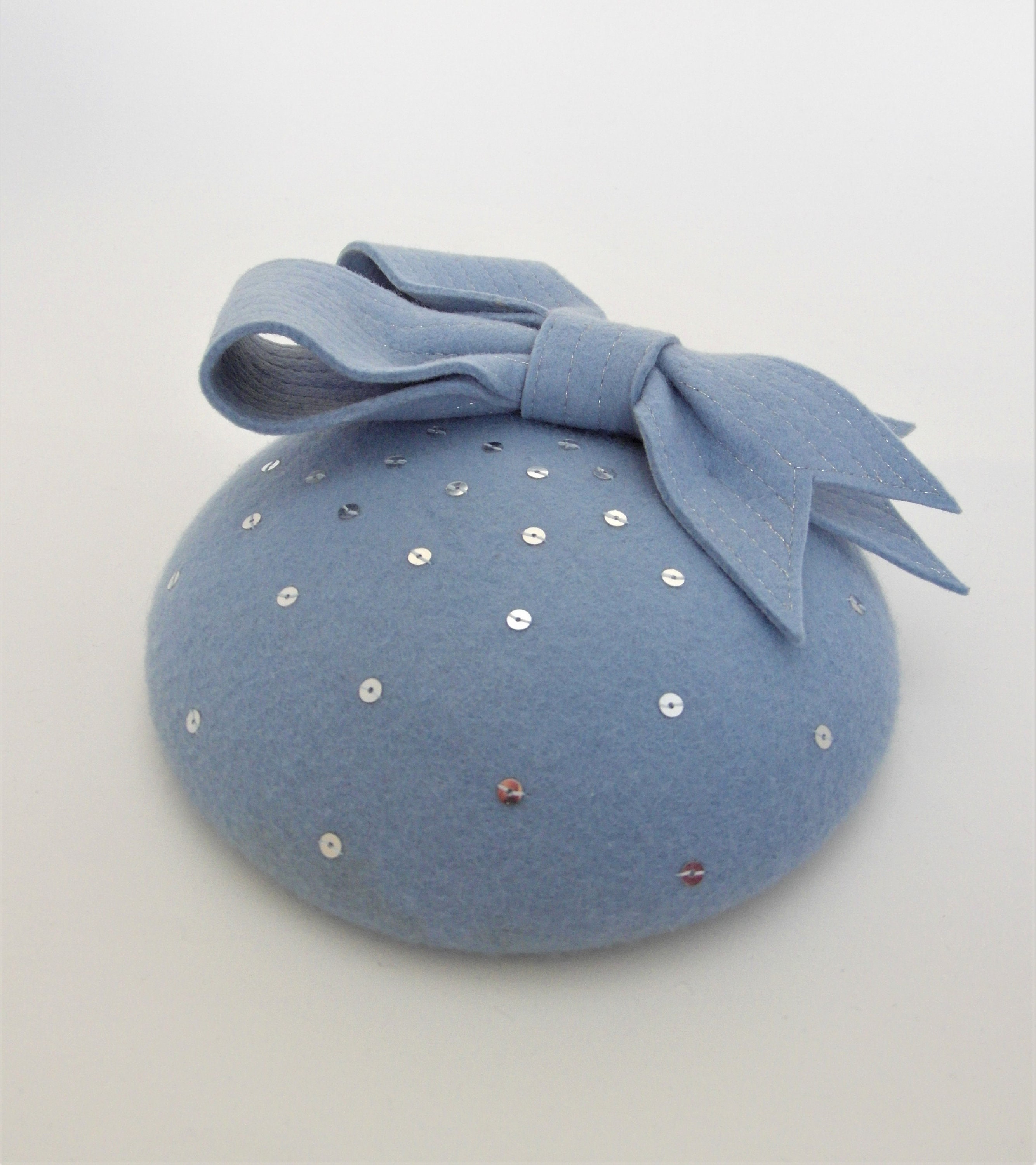 Pale Blue Felt Button Hat Ascot Hat Light Blue Wedding Hat | Etsy