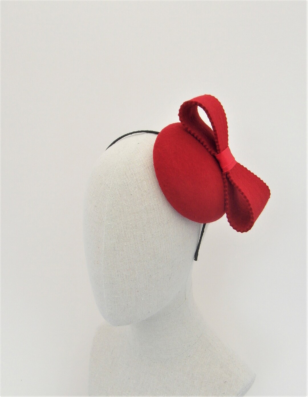 Red Felt Small Hat Winter Wedding Hat Red Bow Hat Red - Etsy