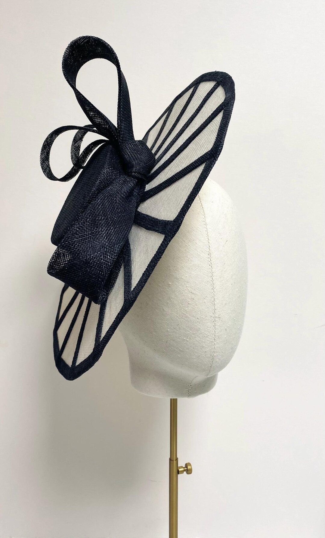 Large Black and White Disc Hat, Black and White Wedding Hat, Kentucky ...