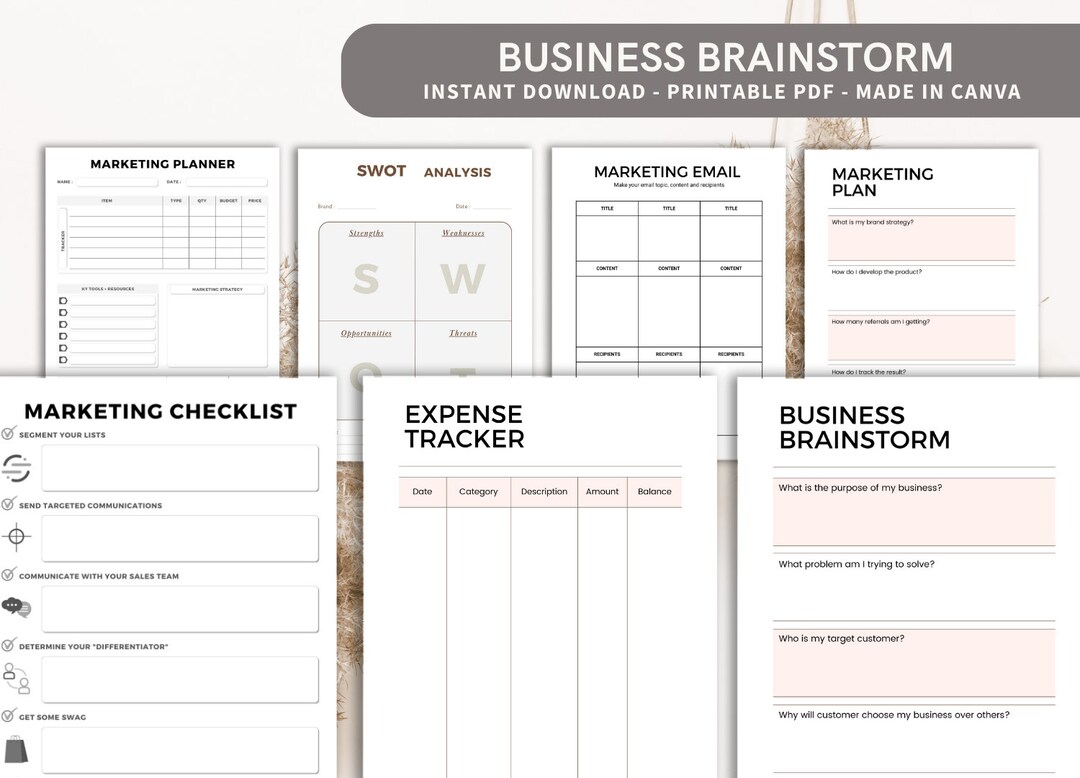 Business Planner Printable| Business Bundle| Business Plan Template for ...