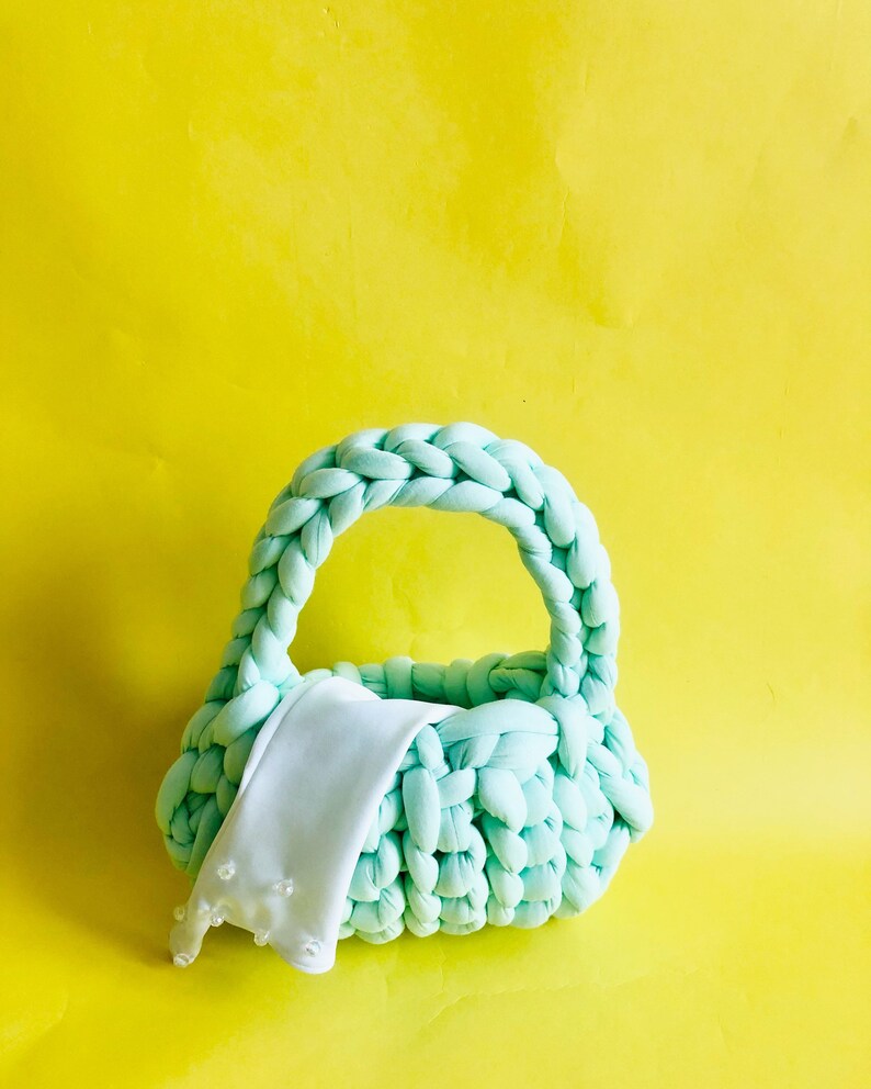 The Mel Mini Chunky Knit Crochet Handmade Bag (multiple Colors) - Etsy