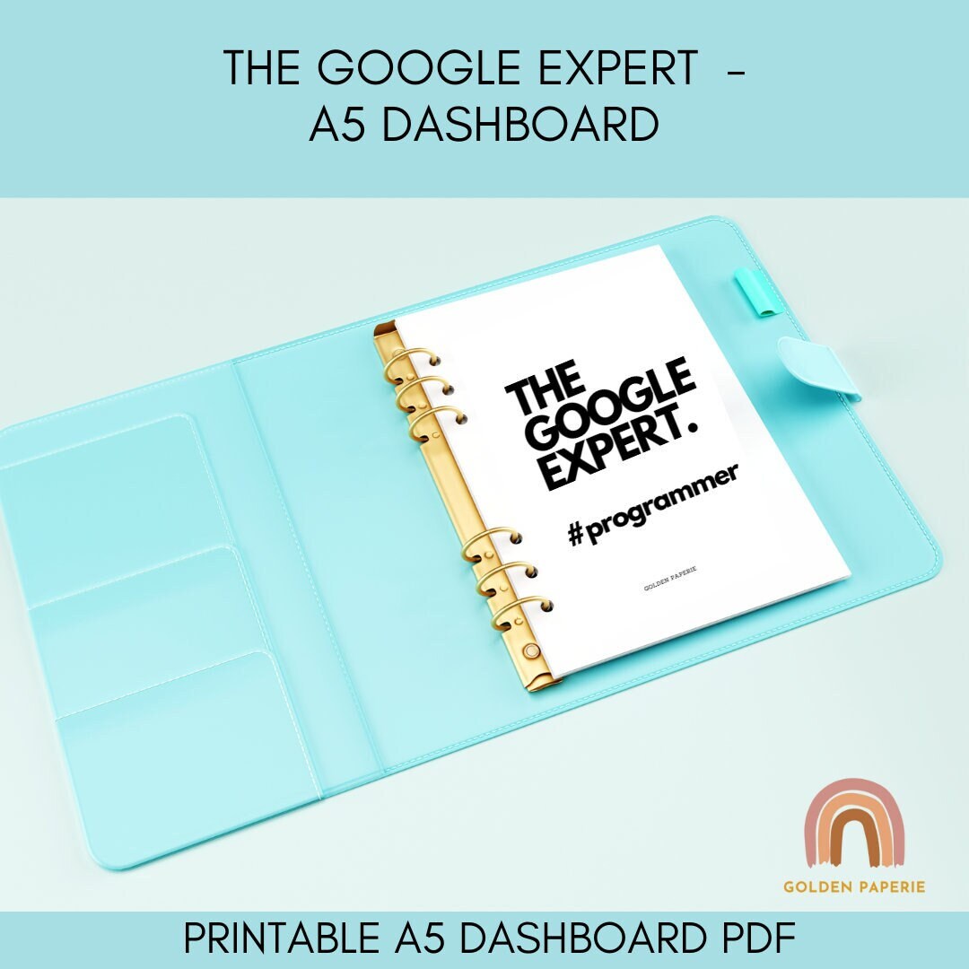 Google Expert A5 Planner Dashboard (PDF) - Etsy