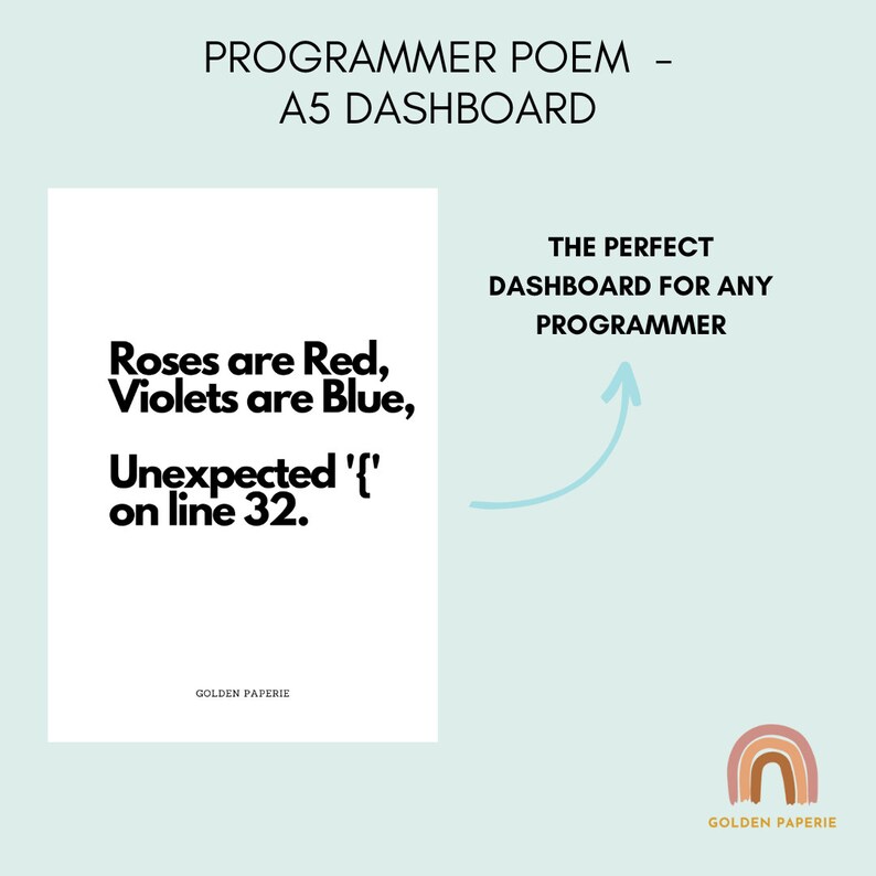 Programmer Poem Dashboard | A5 Dashboard | Personal Dashboard | Planner ...