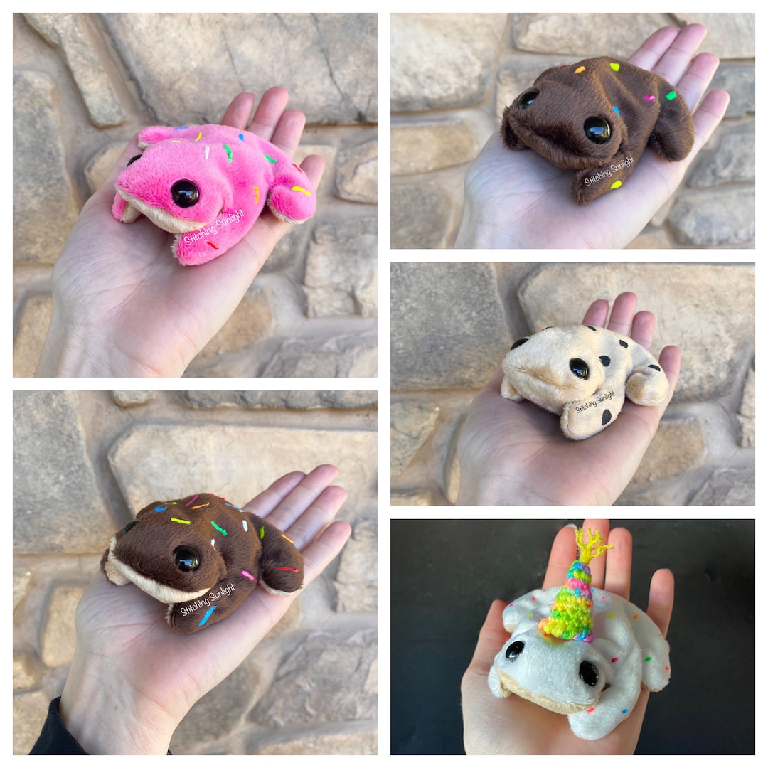 Frog Plush Dessert Series Ready to Ship// Pocket Frog Plushie// Bean ...