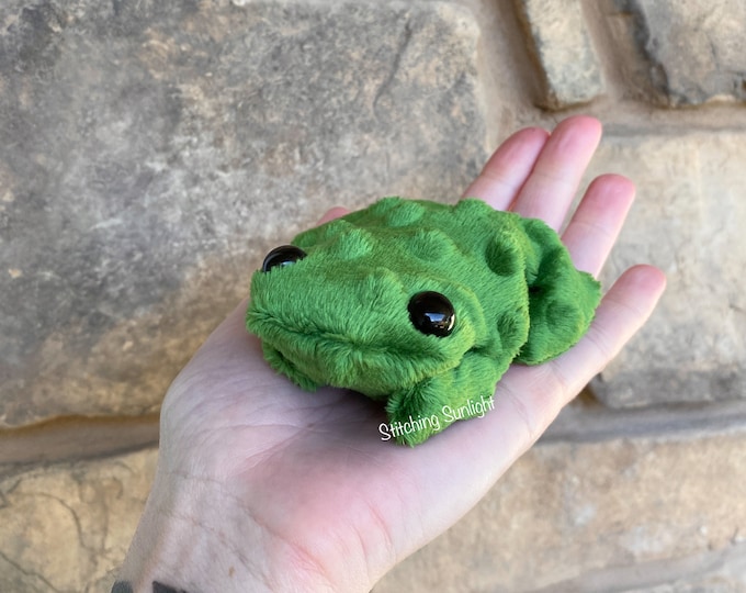 Pickle Frog Plush// Pocket Frog Plushie// Bean Bag Frog// Toad Plushie ...