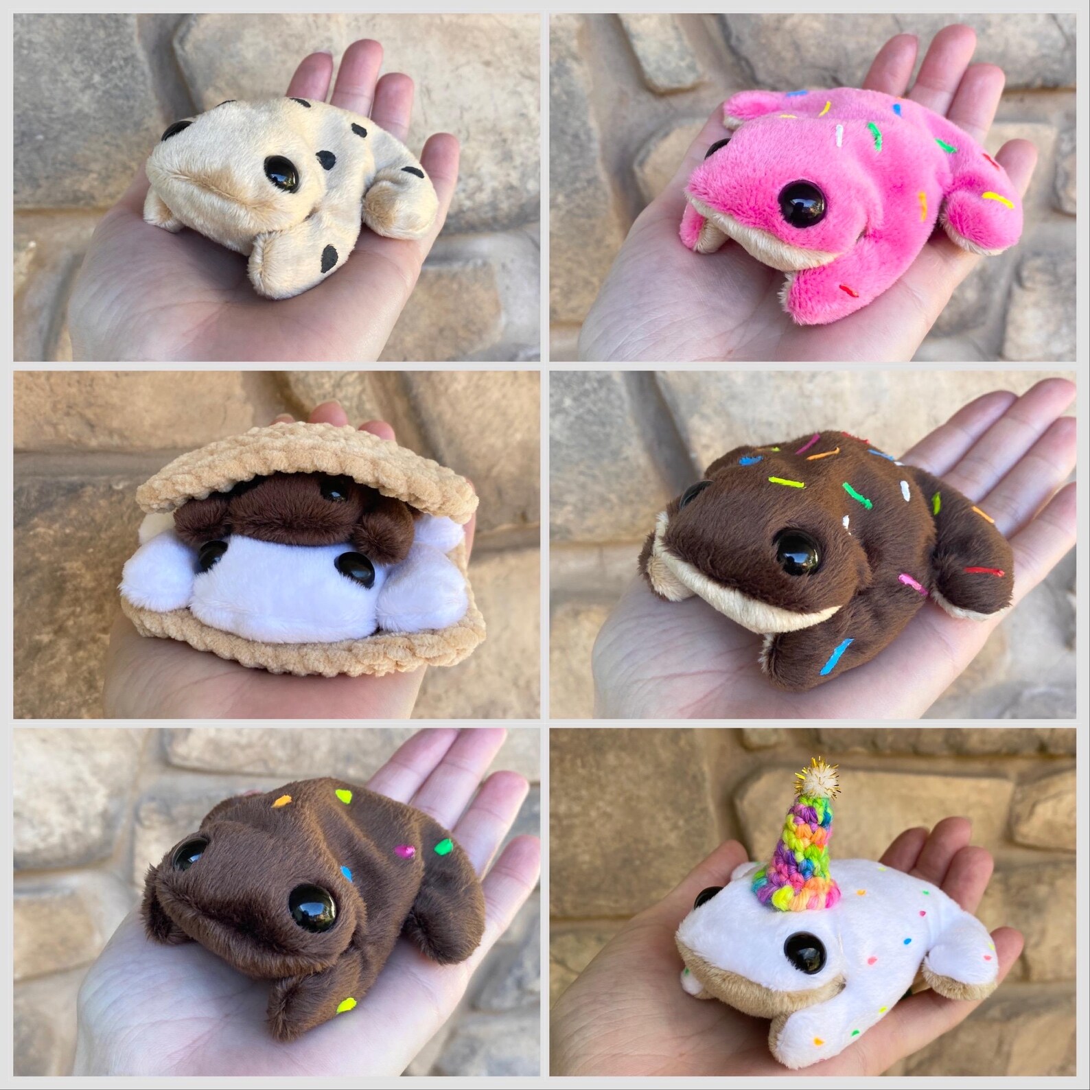 Frog Plush Dessert Series Ready to Ship// Pocket Frog Plushie// Bean ...