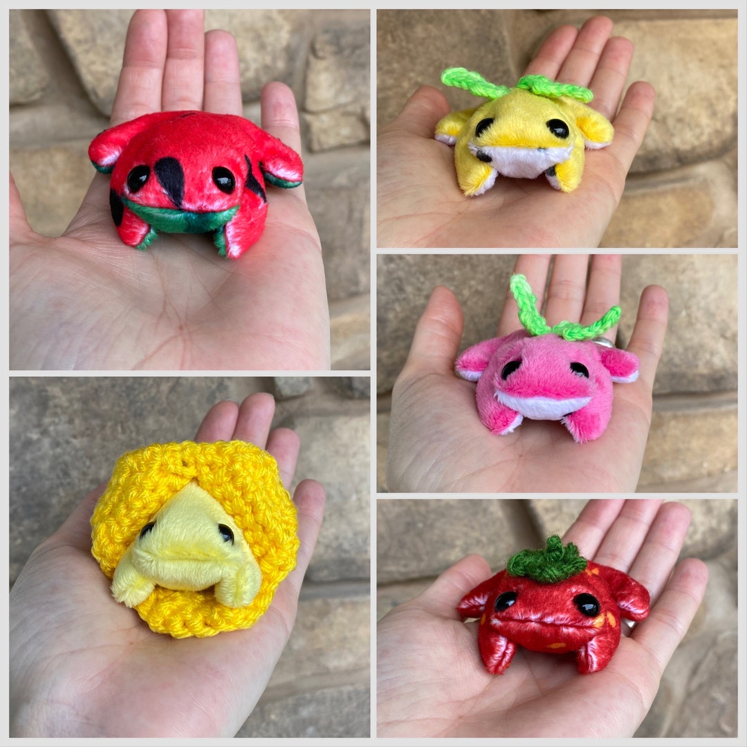 Mini Fruit Frog Plush// Mini Pocket Frog// Bean Bag Frog// Toad Plushie ...