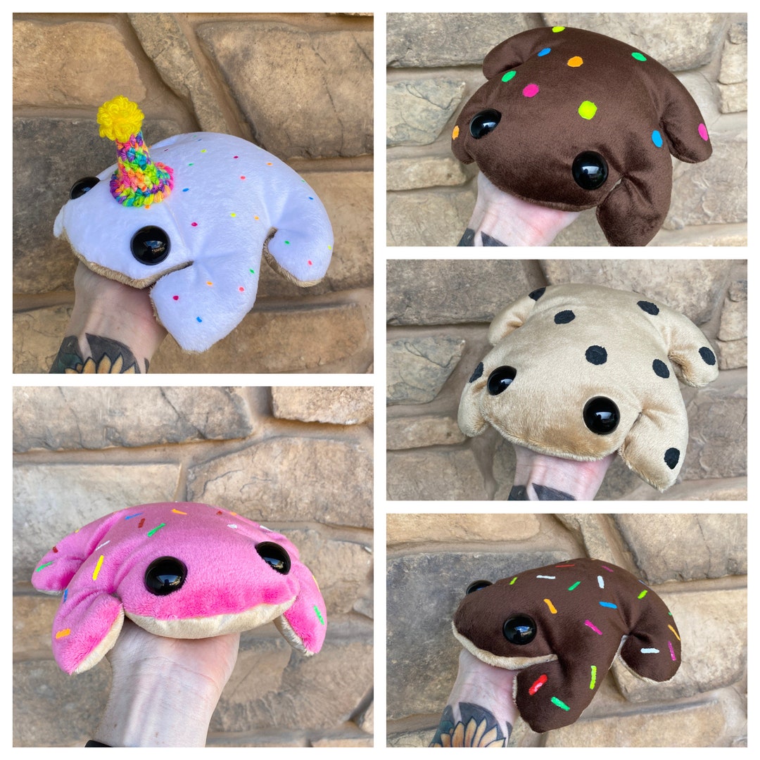 Jumbo Frog Plush Dessert Series// Pocket Frog Plushie// Bean Bag Frog ...