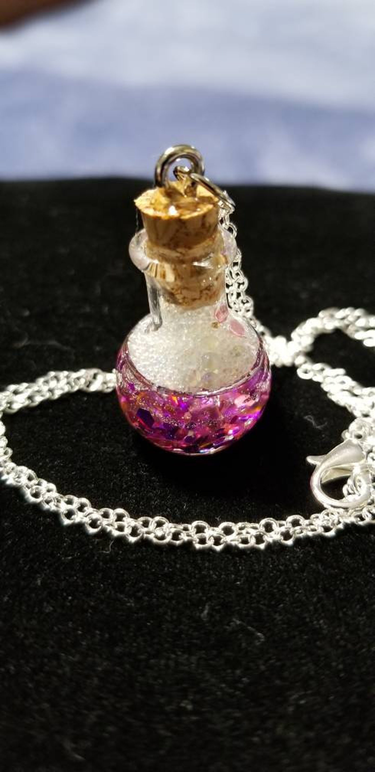 Mini magical potion bottle necklace filled with glitter and | Etsy