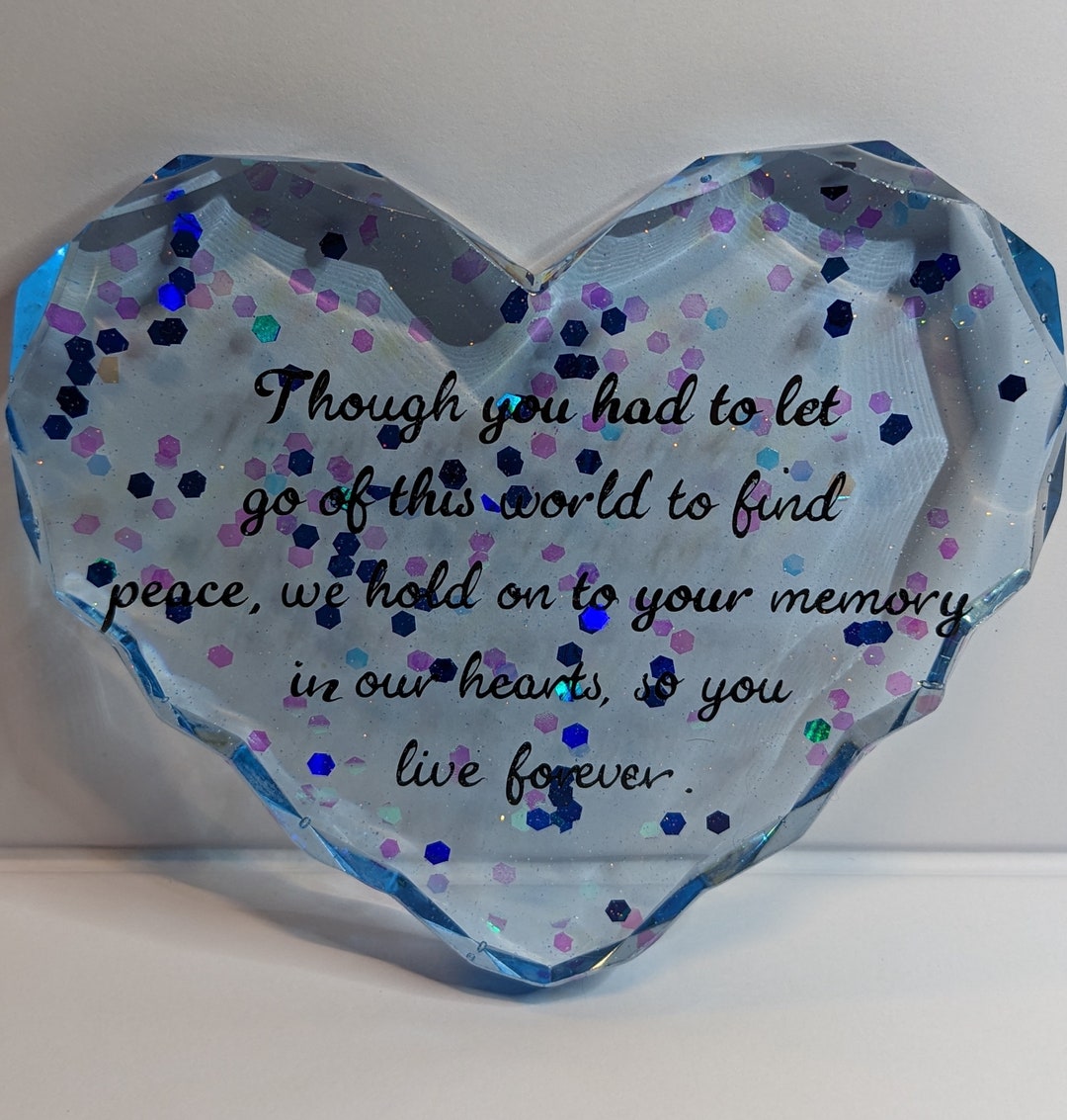 Heart Resin Display With Heartwarming Special Message - Etsy
