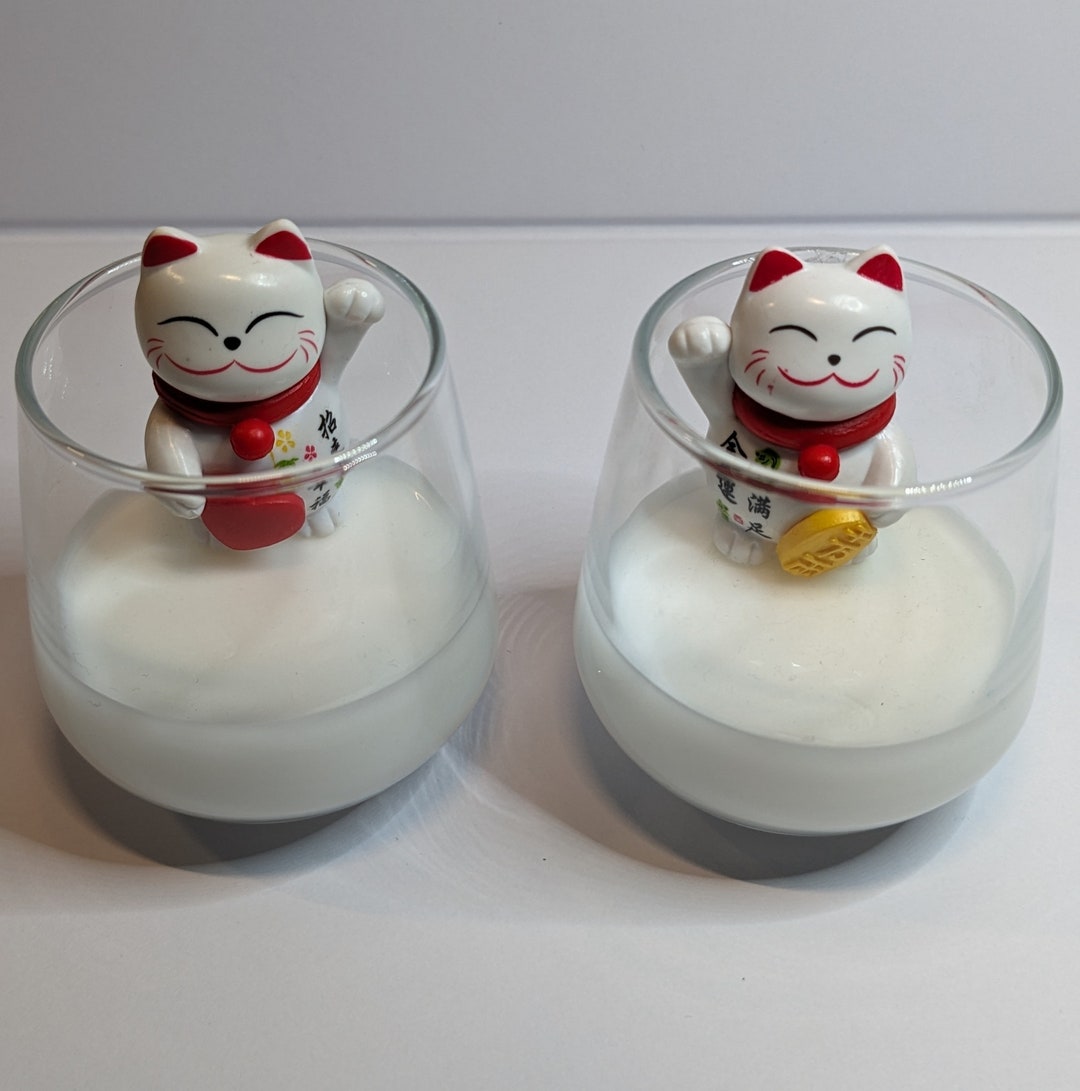 Mini Glass of Milk (created by Resin) With an Adorable Asian Kitty ...