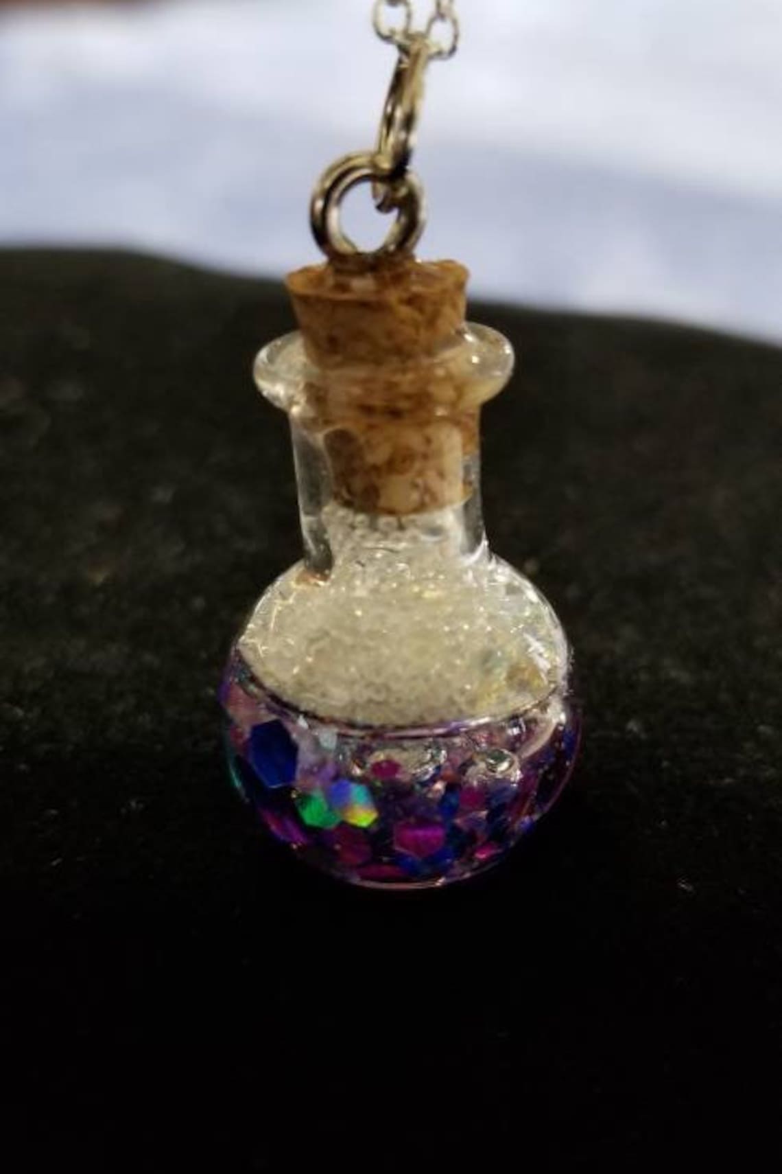 Mini Potion Bottle Necklace Filled With Colorful Glitter and - Etsy
