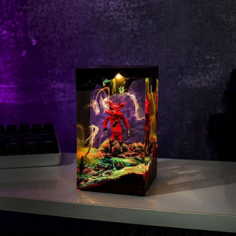Halloween Foxy Fnaf Epoxy Lamp, Five Nights at Freddy's Resin Art Night ...
