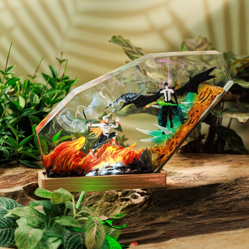 Ichigo Kurosaki VS Ulquiorra Bleach Resin Lamp Handmade Resin Lamp, LED ...
