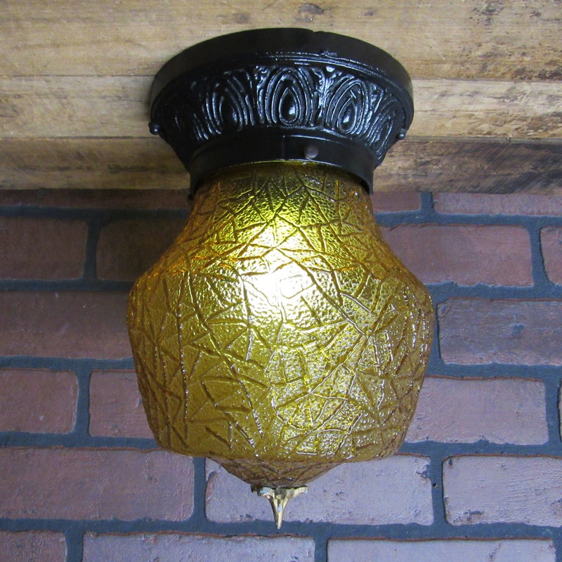 Vintage Overhead Light - Etsy