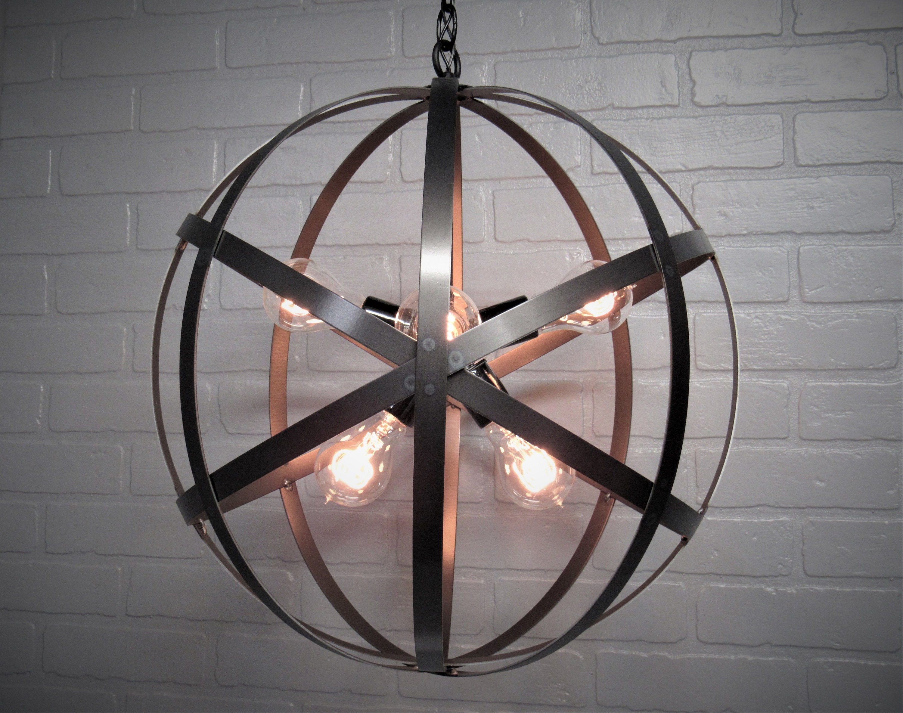 Modern Orb Ceiling Light 18 Inch Sphere Wine Barrel Ring | Etsy