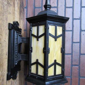 Large Vintage Antique Porch Light 1920's Gothic Arts & Crafts Black ...