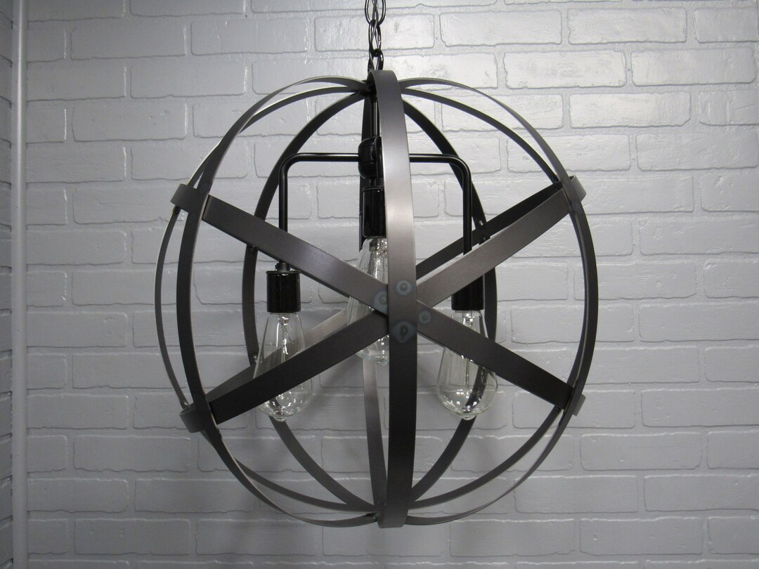 Industrial Orb Ceiling Light Sphere 18 Diameter Wine Barrel Ring 4 ...