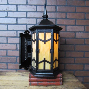 Large Vintage Antique Porch Light 1920's Gothic Arts & Crafts Black ...