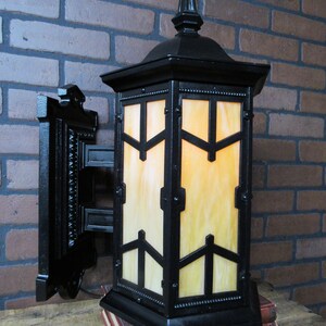 Large Vintage Antique Porch Light 1920's Gothic Arts & Crafts Black ...