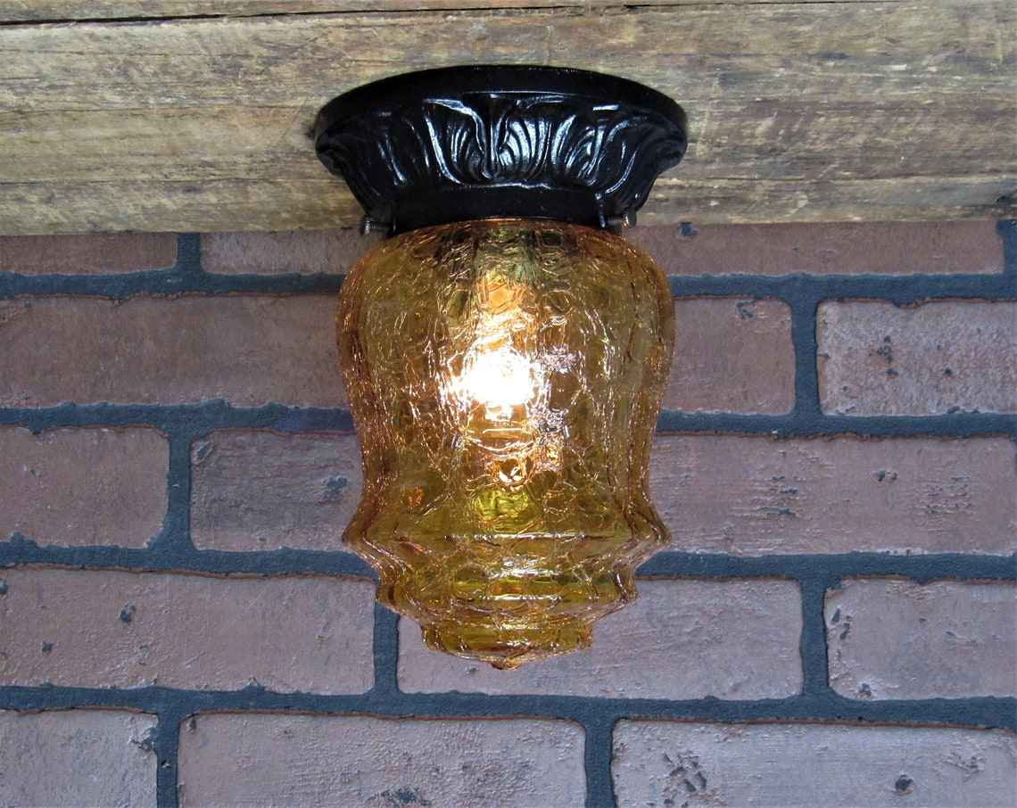 Vintage Ceiling Porch Light Arts & Crafts Outdoor Light | Etsy