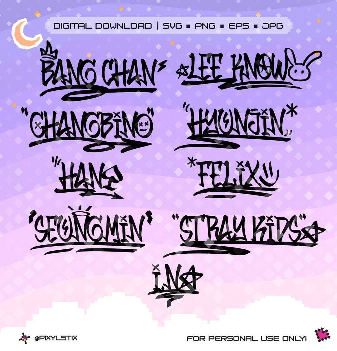 SKZ Stray Kids Graffiti Doodle Vector Files | Svg, Png, Jpg, Eps ...