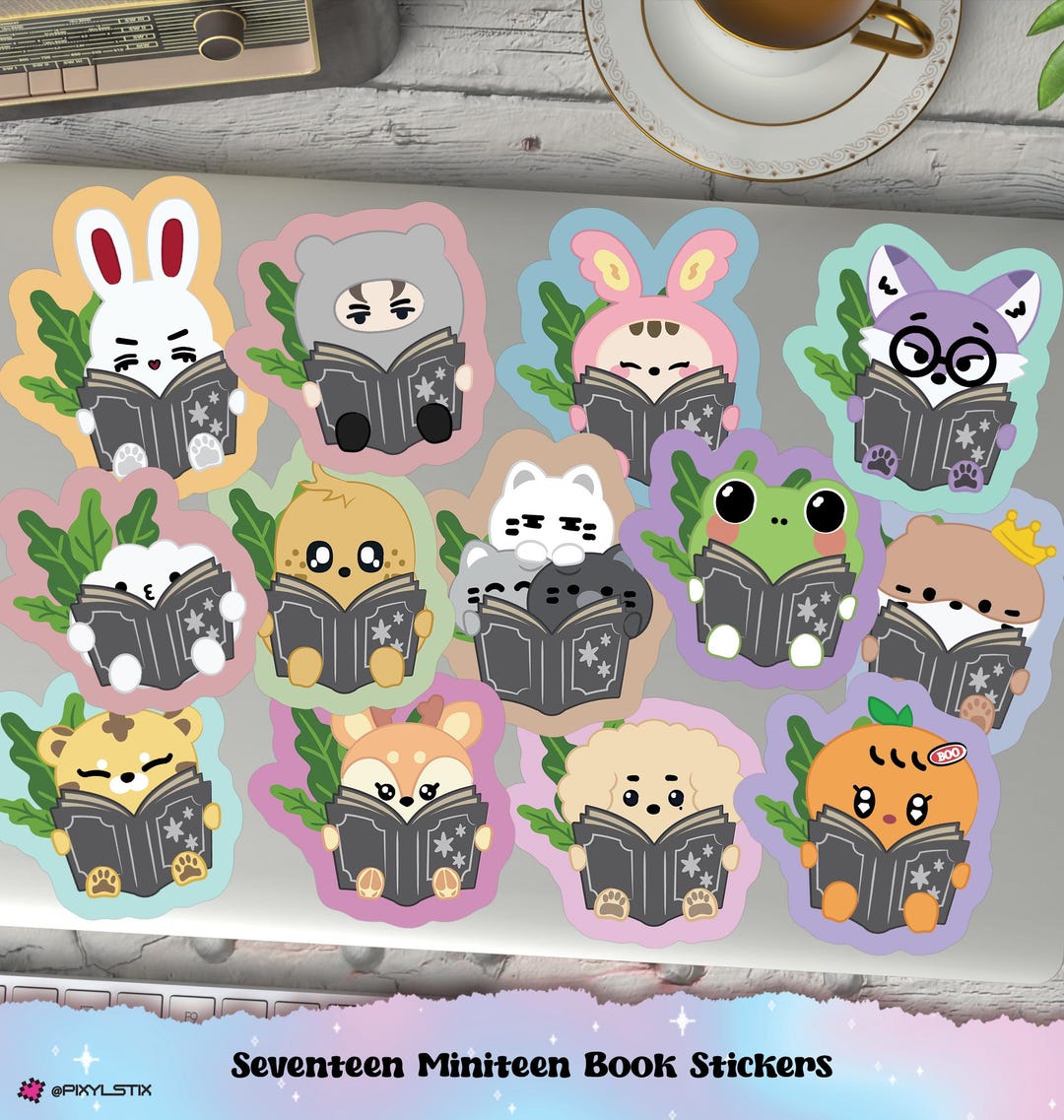 SVT Seventeen Miniteen Character Book Sticker | Laminated Die Cut Vinyl ...