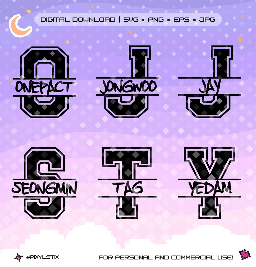ONEPACT Varsity Monogram Vector Files | Svg, Png, Jpg, Eps | Digital ...