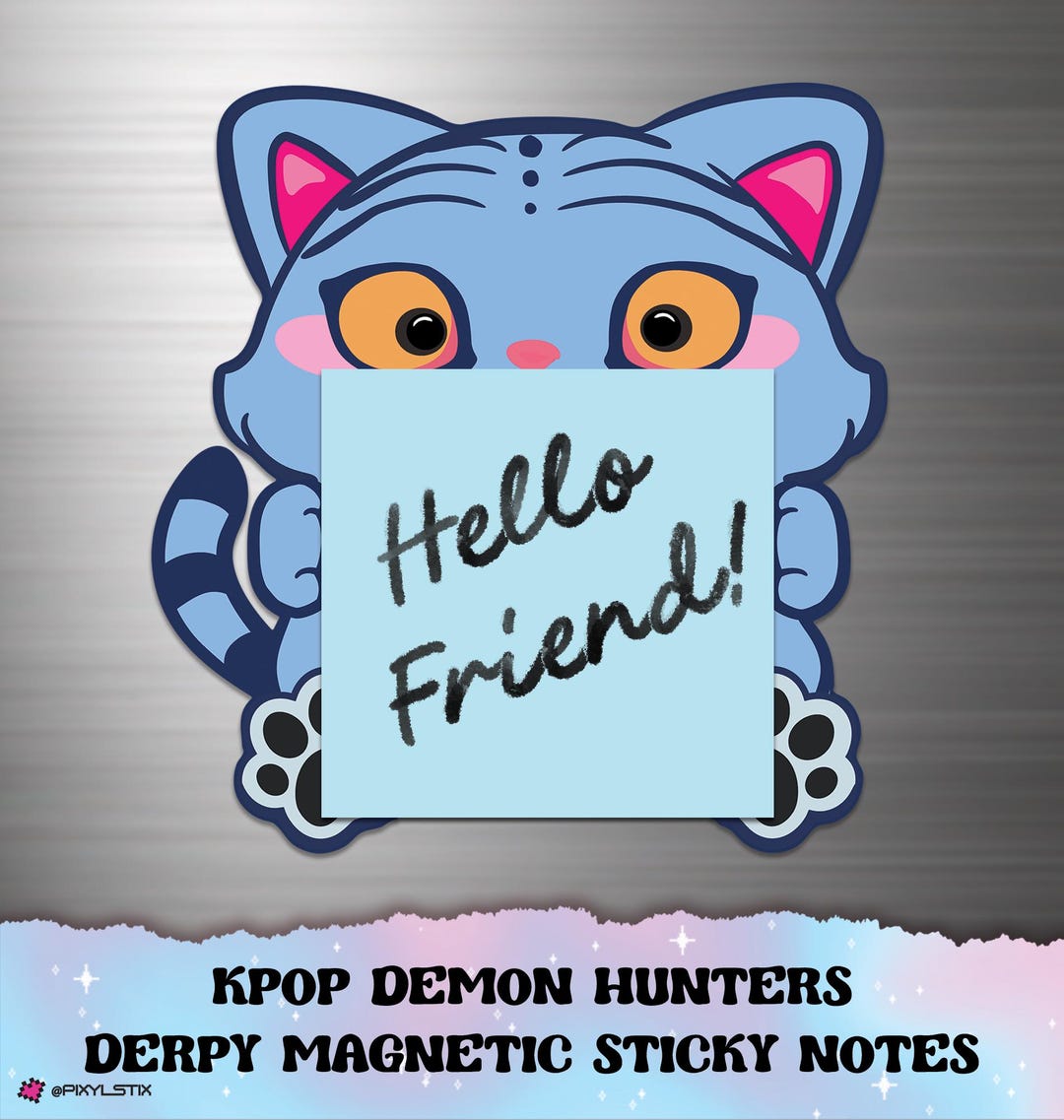 KPDH | Kpop Demon Hunters | Derpy Tiger Magnetic Sticky Notes | 3 X 3 ...