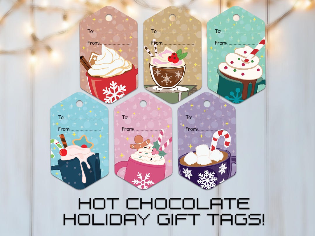 Hot Chocolate Gift Tag Set | Christmas Gift Tags | Set of 6 | Xmas ...