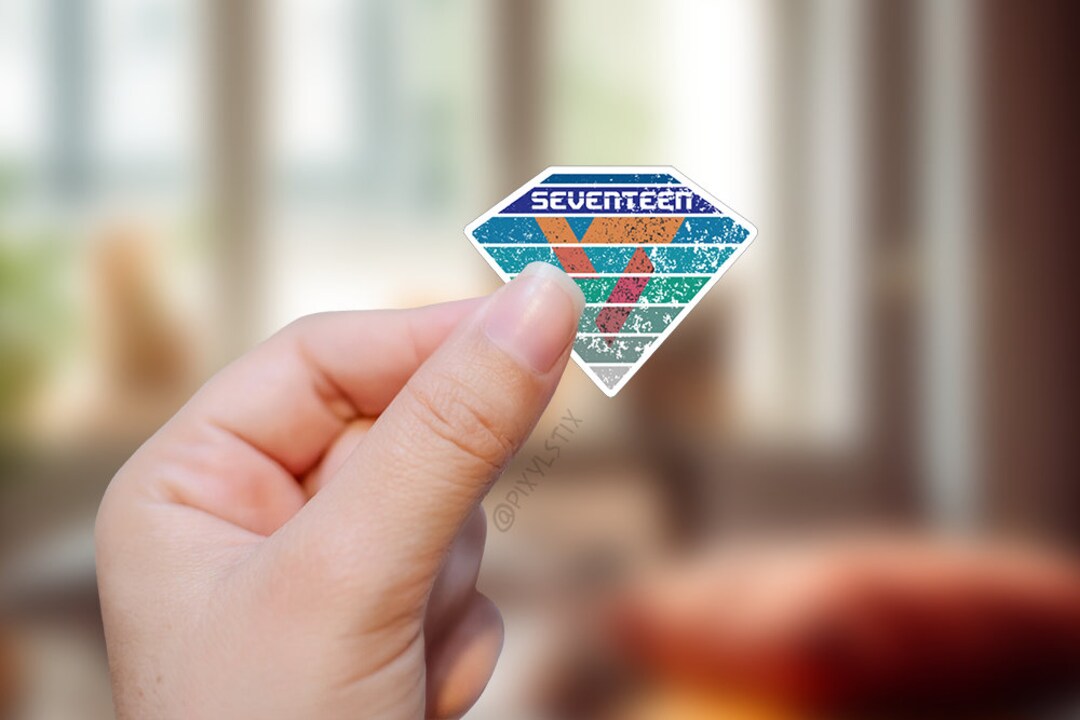 SVT Seventeen Blue Gradient Diamond Carat Logo Sticker | Laminated Die ...