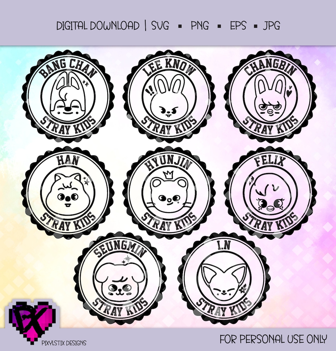 SKZ Stray Kids Skzoo Stamp Vector Files Svg, Png, Jpg, Eps Cut Files ...