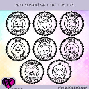 SKZ Stray Kids Skzoo Stamp Vector Files Svg, Png, Jpg, Eps Cut Files ...