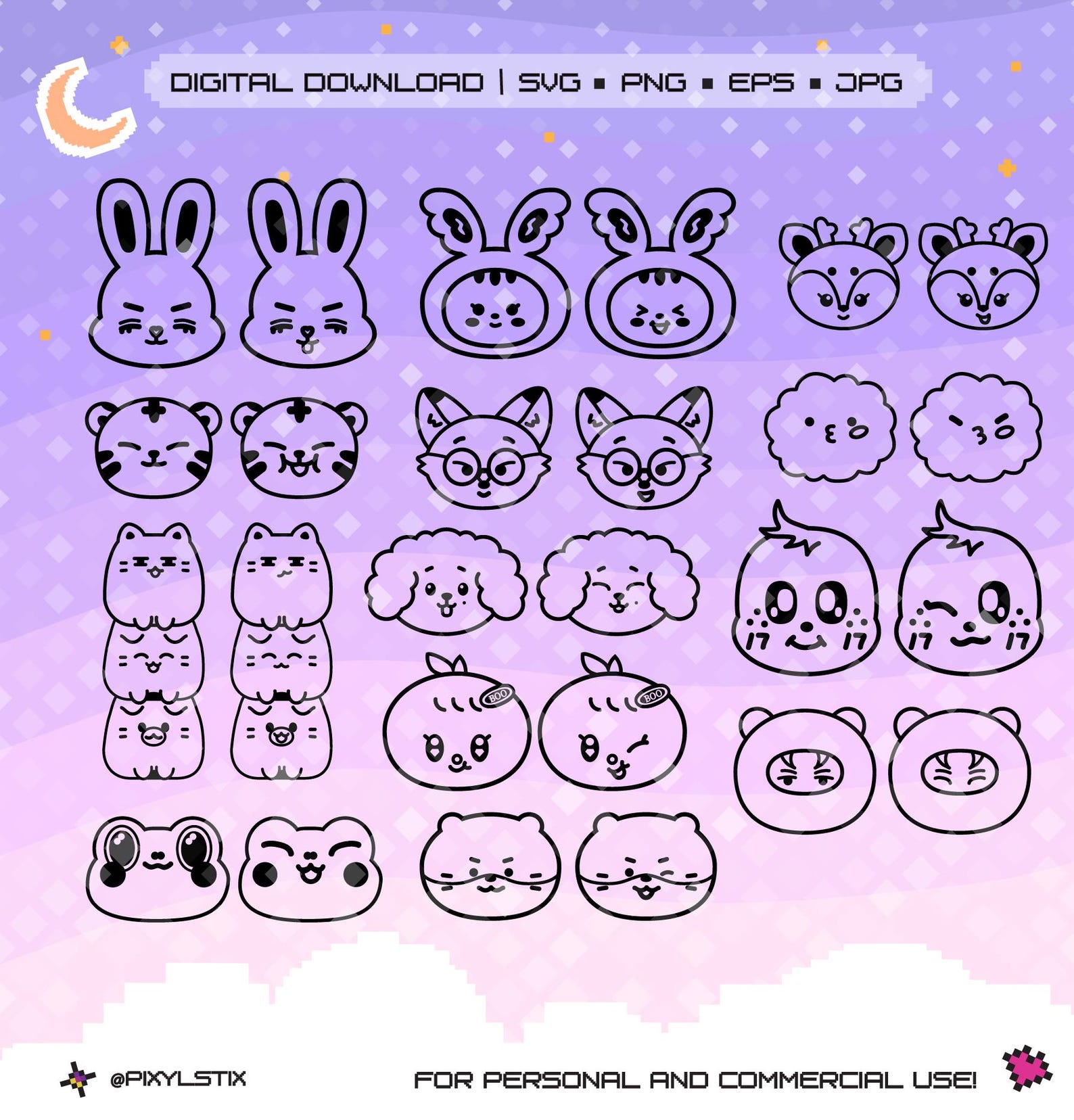 SVT Seventeen Miniteen Face Expressions Vector Files | Svg, Png, Jpg ...