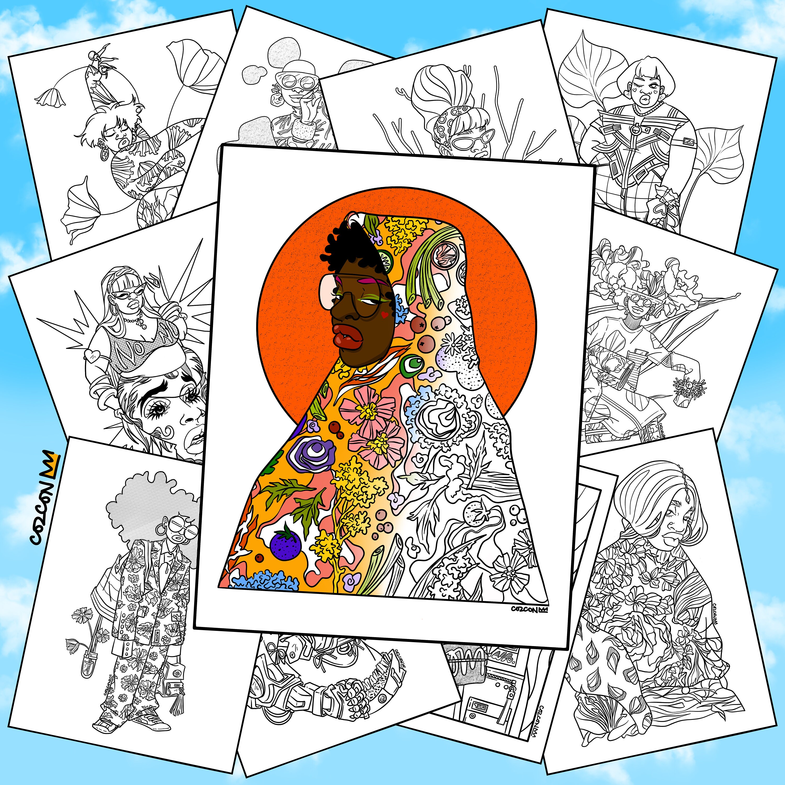 Fashion Coloring Book, Printable Coloring Sheets, Art Therapy, Stress ...