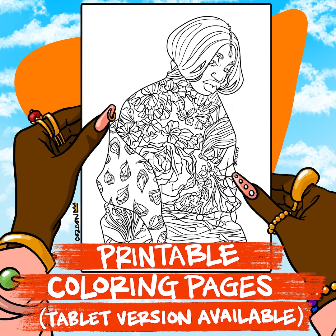 Fashion Coloring Book, Printable Coloring Sheets, Art Therapy, Stress ...