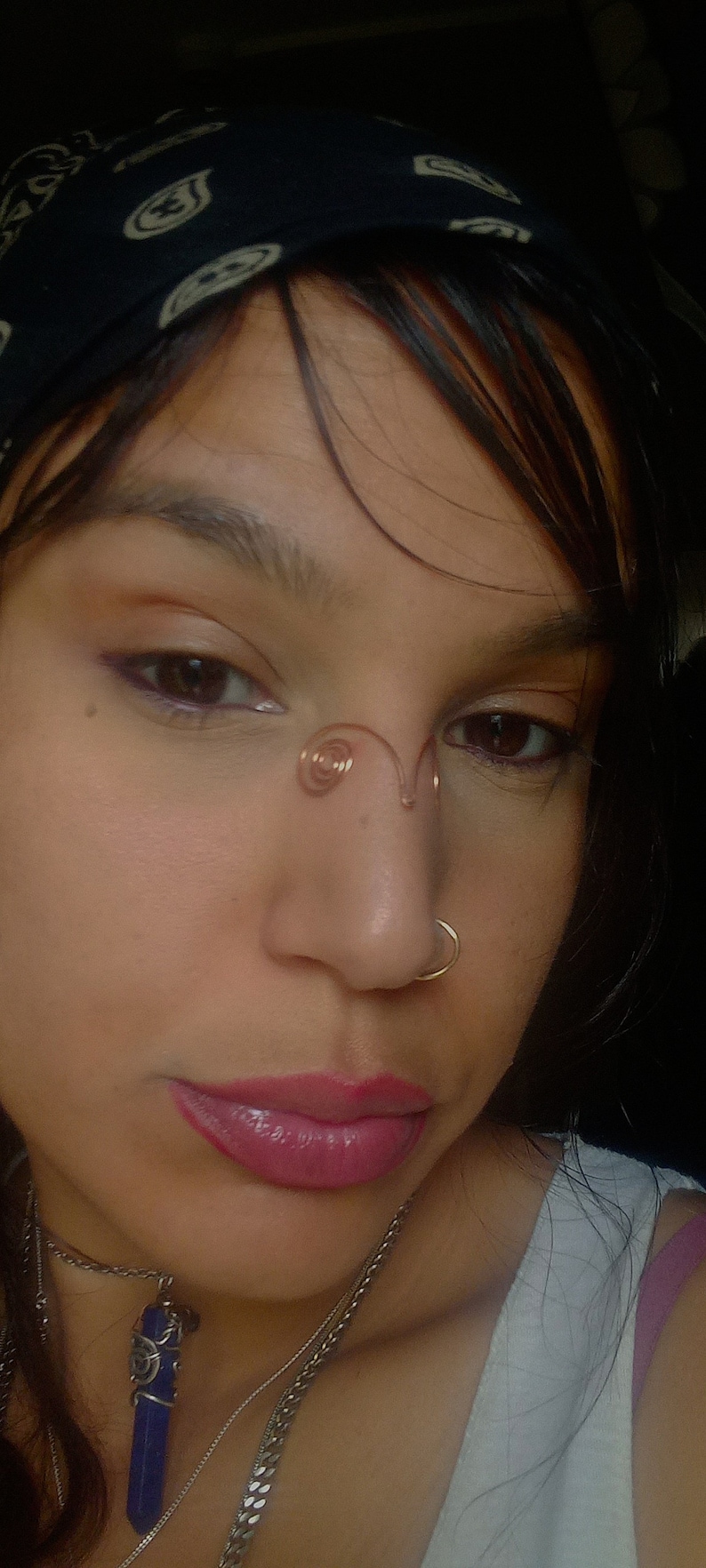 Unique Copper Spiral Nose Bridge Cuff Non Piercing - Etsy