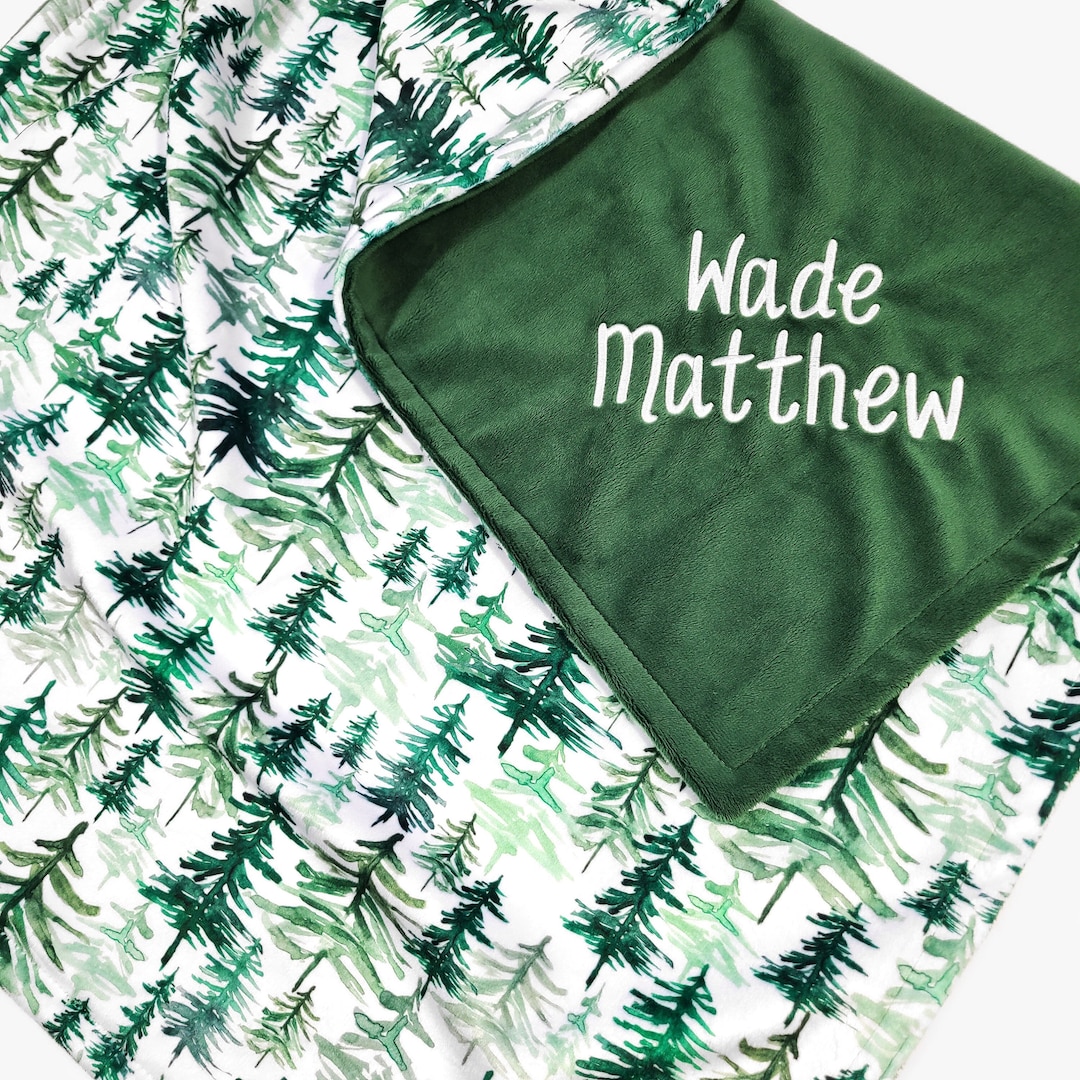 Woodland Forest Baby Blanket - Personalized Baby Blanket Boy - Baby ...