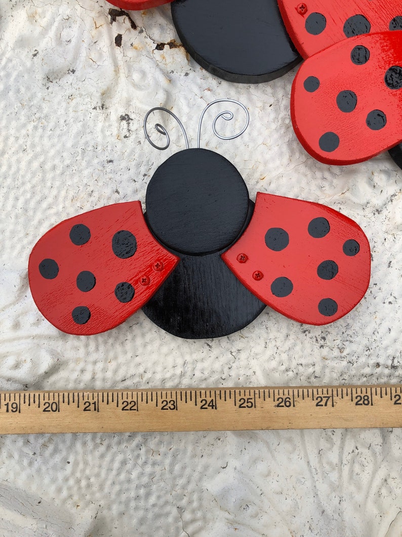 Whimsical Wood Ladybug Art Folk Art Ladybug Yard Art Garden - Etsy